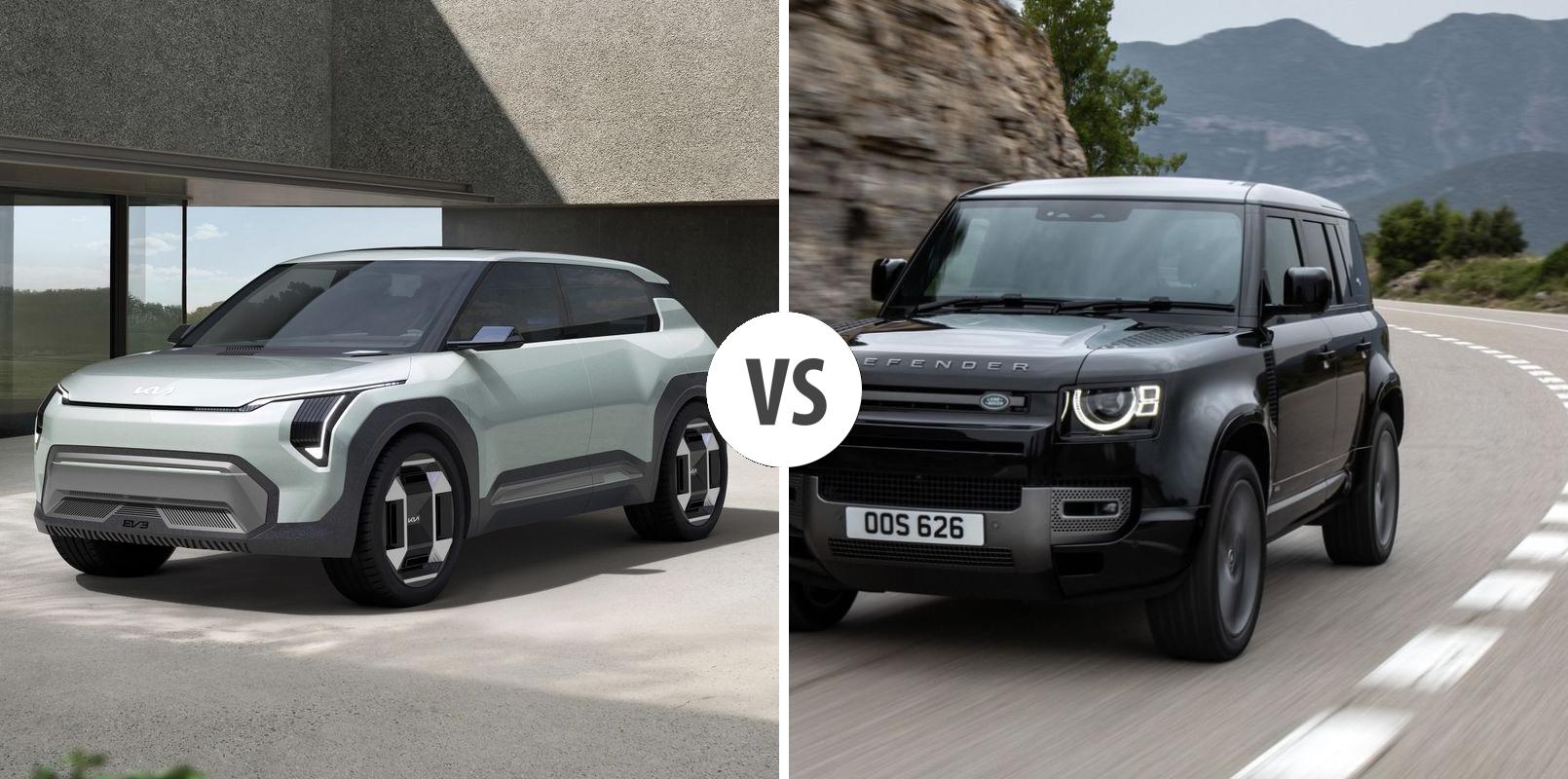 Kia EV3 vs Land Rover Defender – Technische Daten, Unterschiede ...