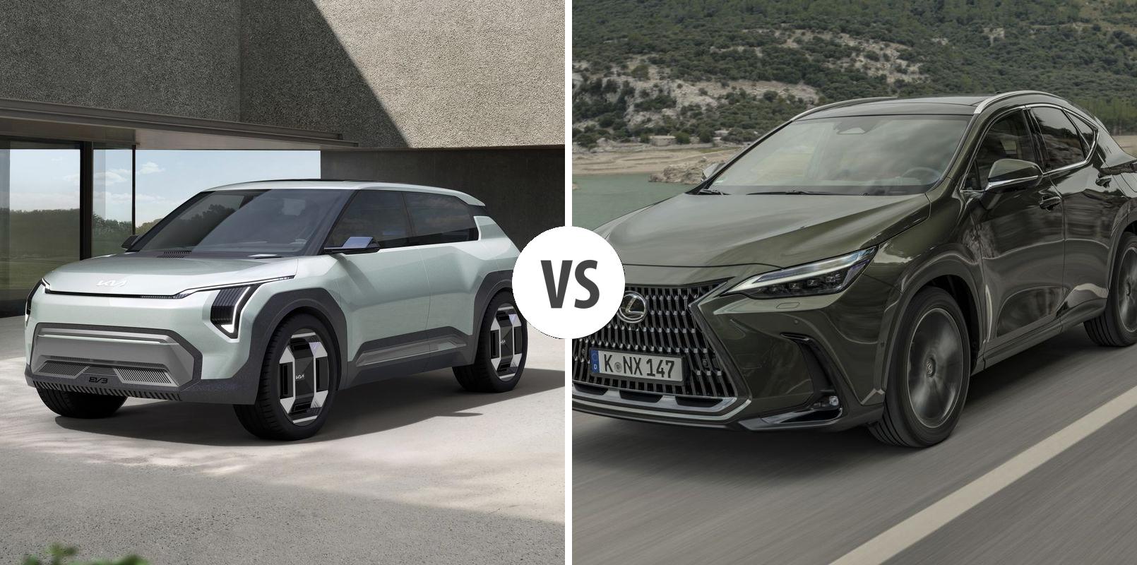 Kia EV3 vs Lexus NX Vergleich - Unterschiede, Preise & technische Daten