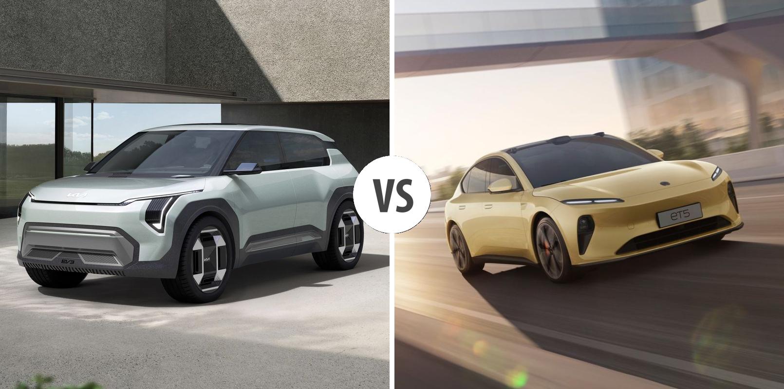 Kia EV3 vs NIO ET5 – Technische Daten, Unterschiede & Preise im Vergleich | DriveDuel Deutschland