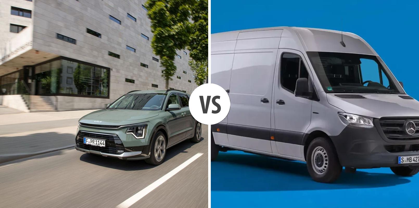 Kia Niro vs Mercedes Sprinter Transporter Vergleich - Unterschiede ...