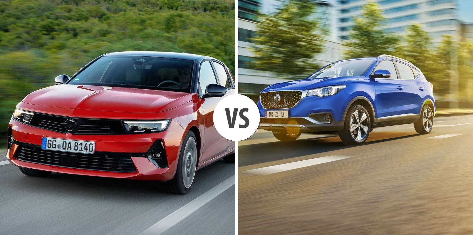 Opel Astra vs MG ZS Vergleich - Unterschiede, Preise & technische Daten
