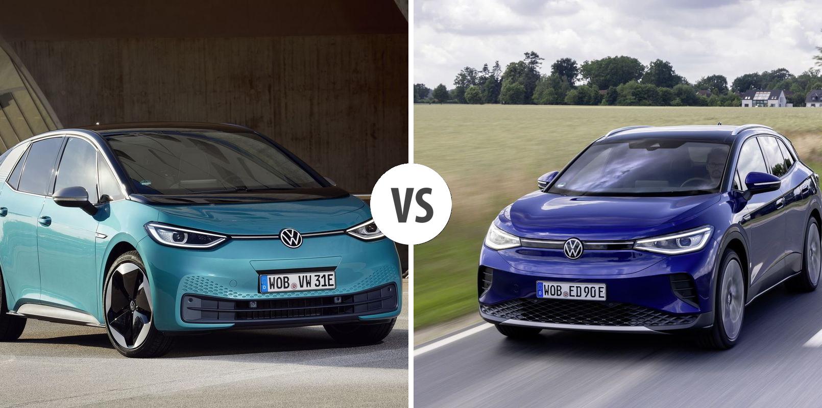 VW ID.3 vs VW ID.4 Vergleich - Unterschiede, Preise & technische Daten